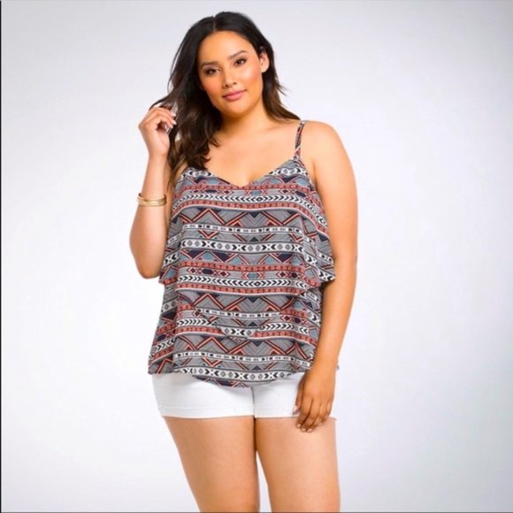torrid | Tops | Torrid Tribal Boho Geometric Gorgette Tank 2 | Poshmark